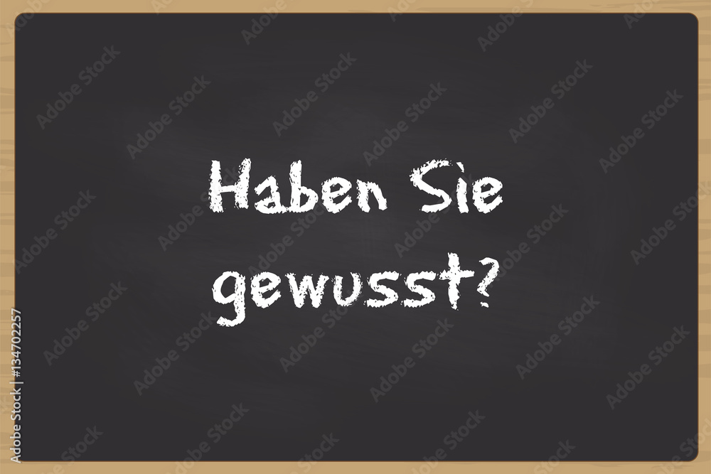 Kreidetafel - Haben Sie gewusst Stock Vector | Adobe Stock