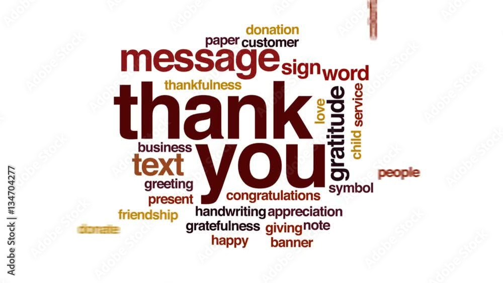 Thank you animated word cloud, text design animation. Stock Video ...