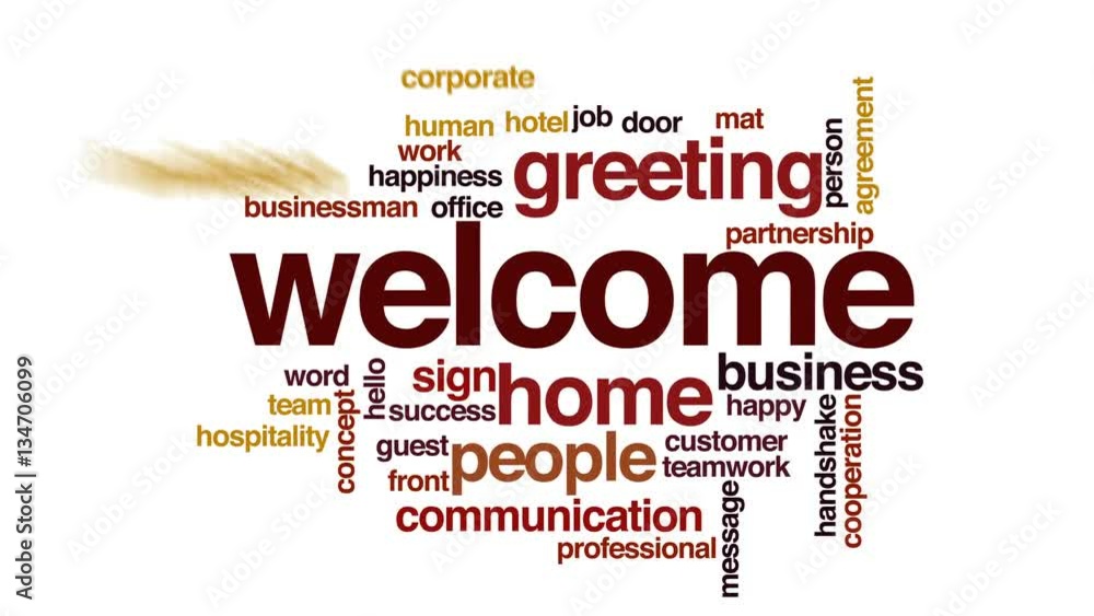 Welcome animated word cloud, text design animation. Stock Video | Adobe ...