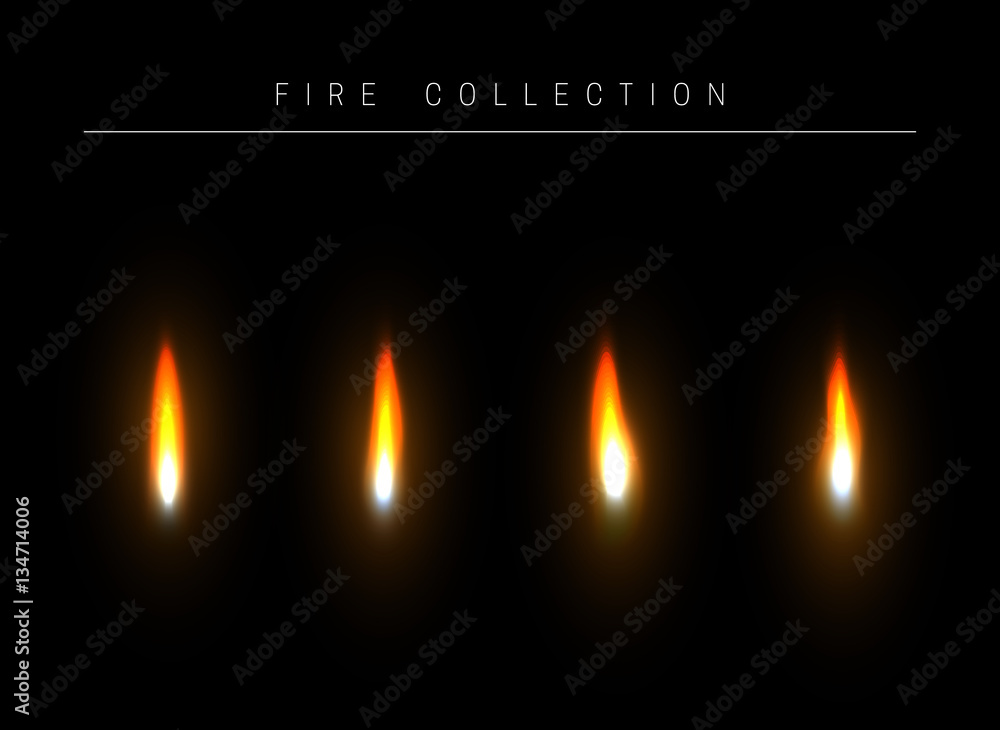 Realistic fire flame isolated light effect Stock Vector | Adobe Stock