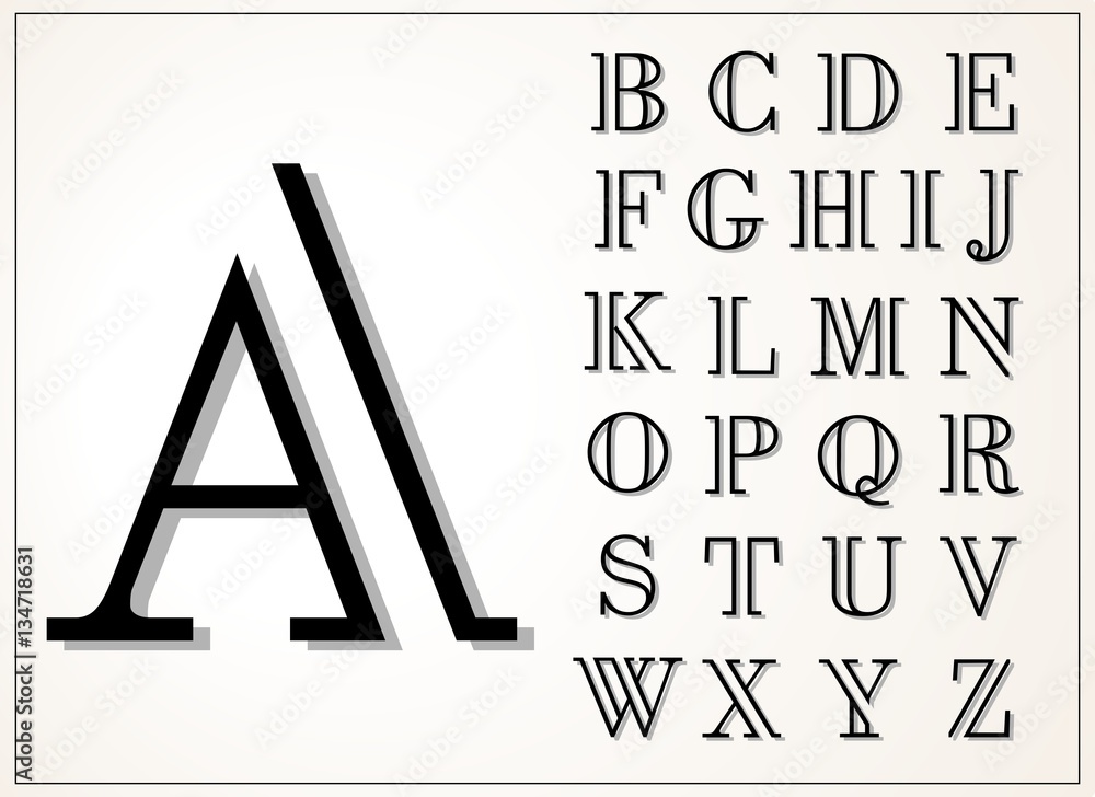 A light and elegant display font, lines of equal thickness Stock Vector ...