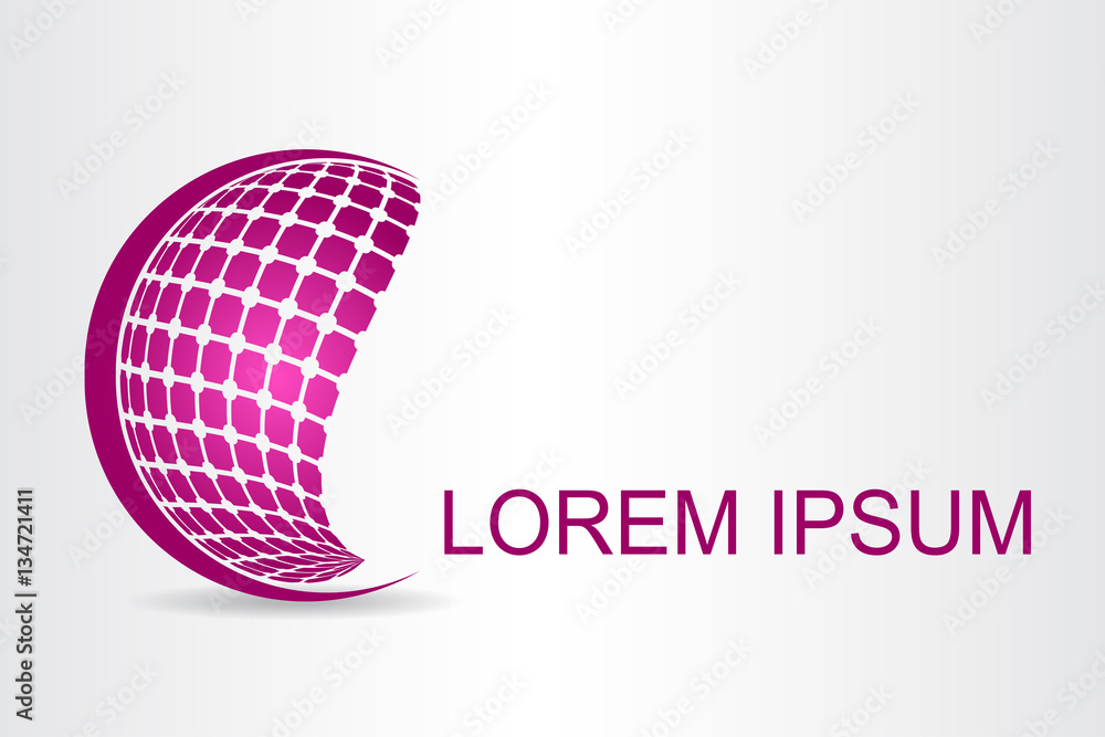 Logo stylized spherical surface with abstract shapes Stock Vector ...