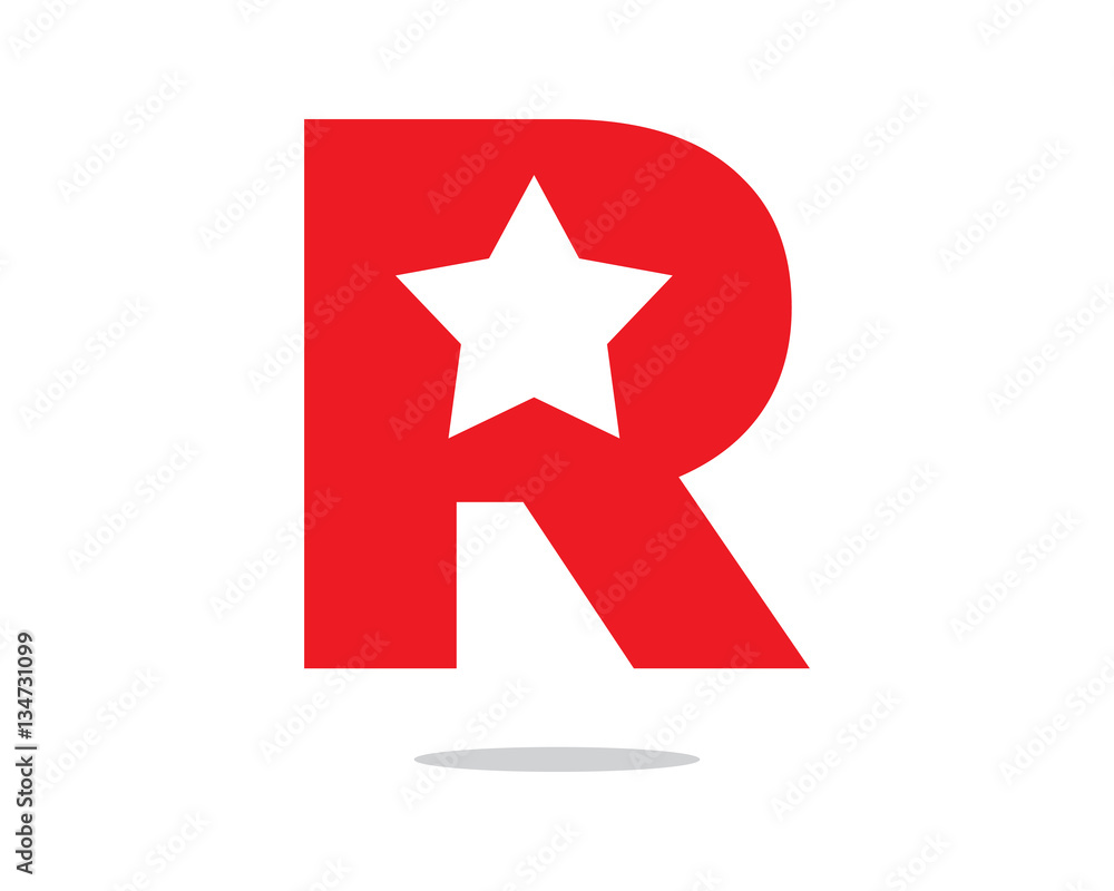 R Letter Star Logo Stock Vector | Adobe Stock