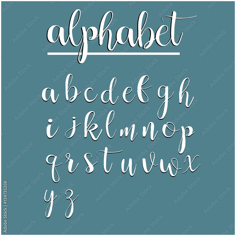 English alphabet calligraphy lettering modern style vector Stock Vector ...