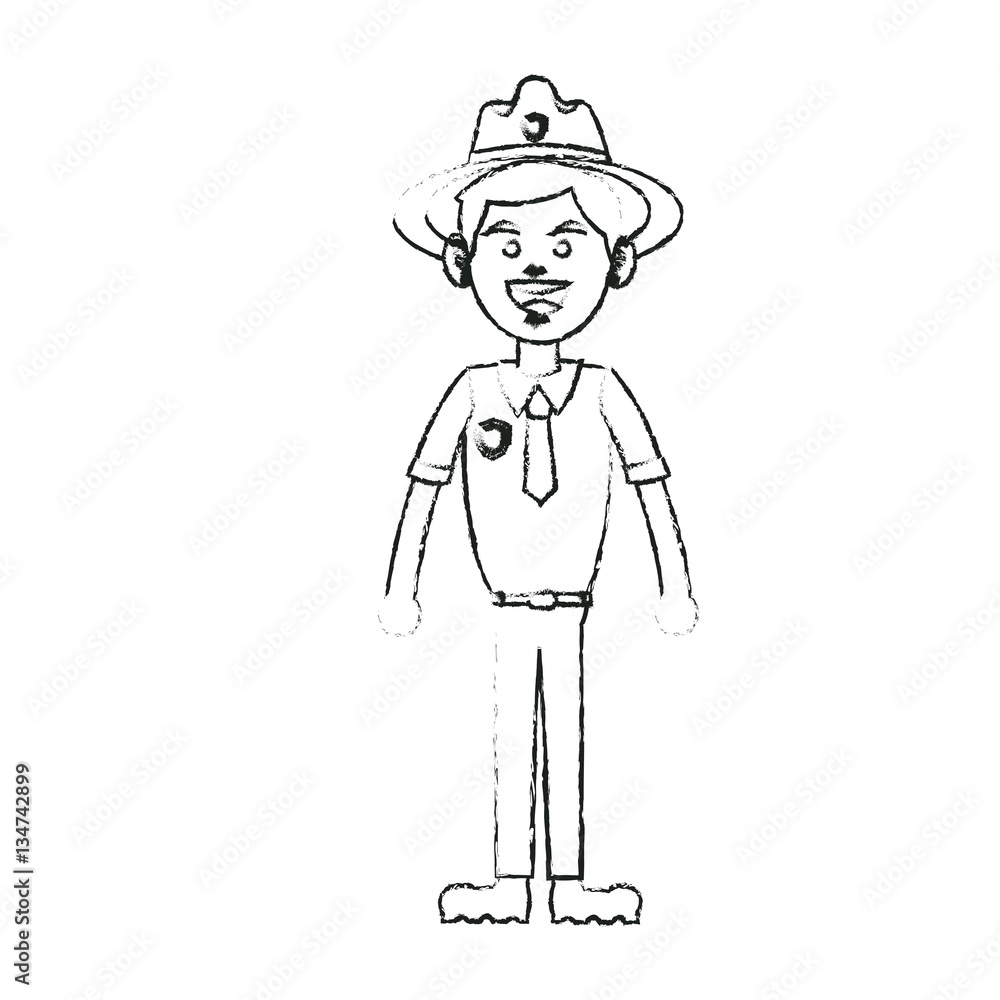 forest ranger icon over white background. vector illustration Stock ...