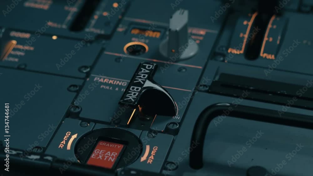 Prepare to taxi, take off and departure. Close shot of cabin interior ...