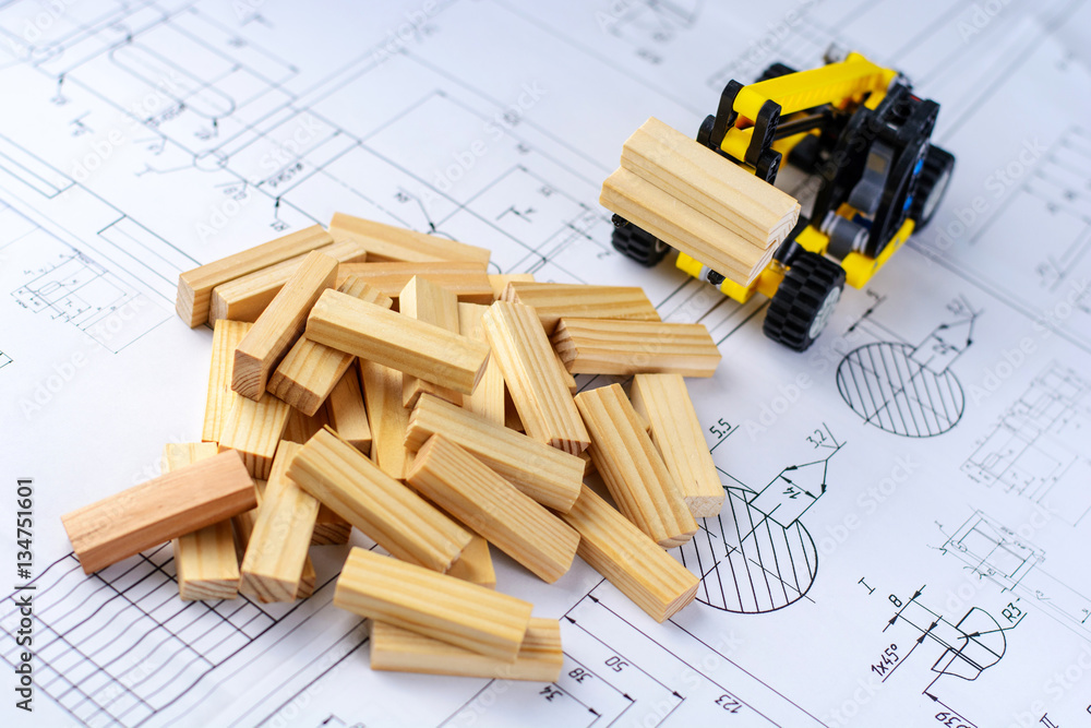 blueprint wooden block tower, Planning, risk and strategy in business ...