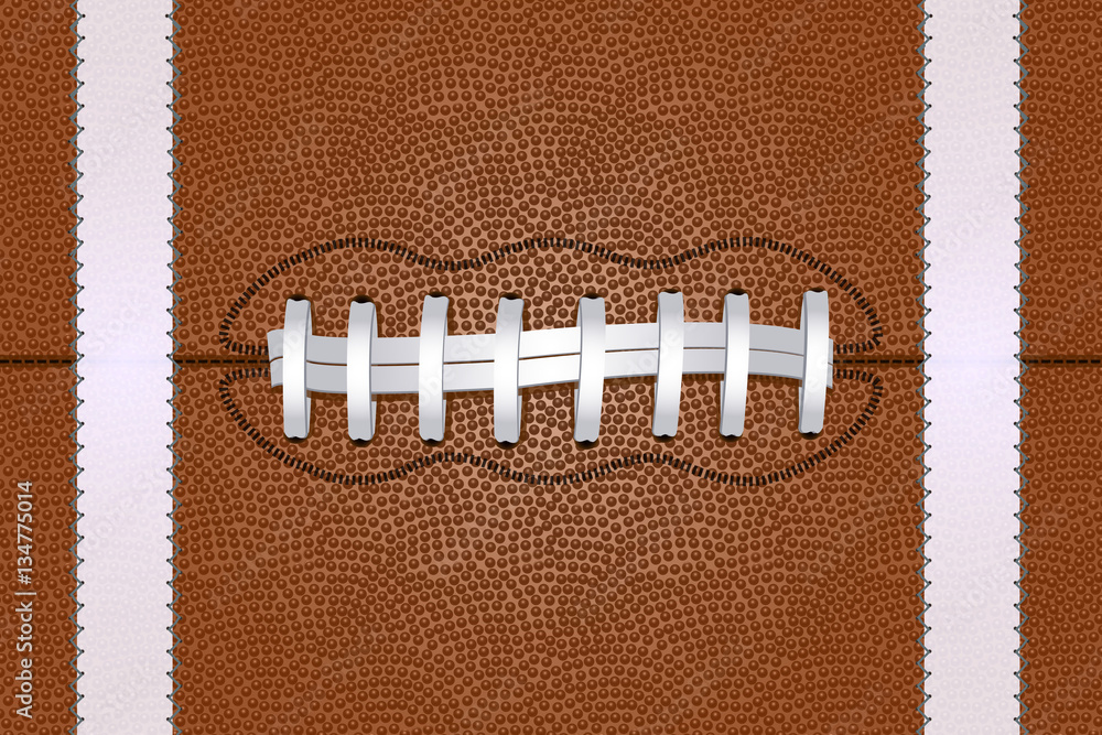 American Football ball laces, close up background. Vector illustration ...