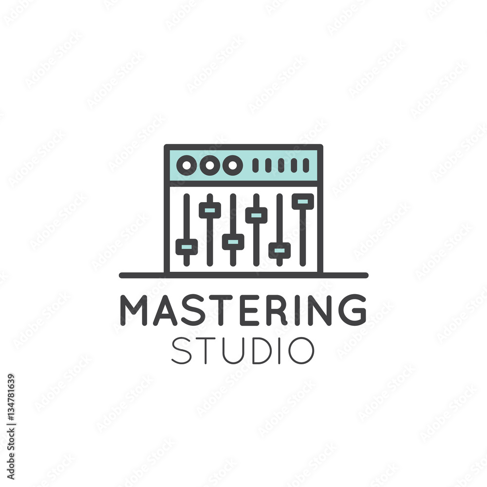 Simple Vector Icon Style Music Logos. Recording Studio Label. Podcast ...