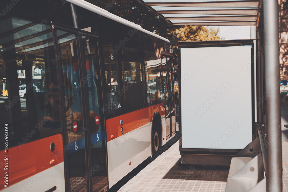 White billboard with copy space area for your text message or ...