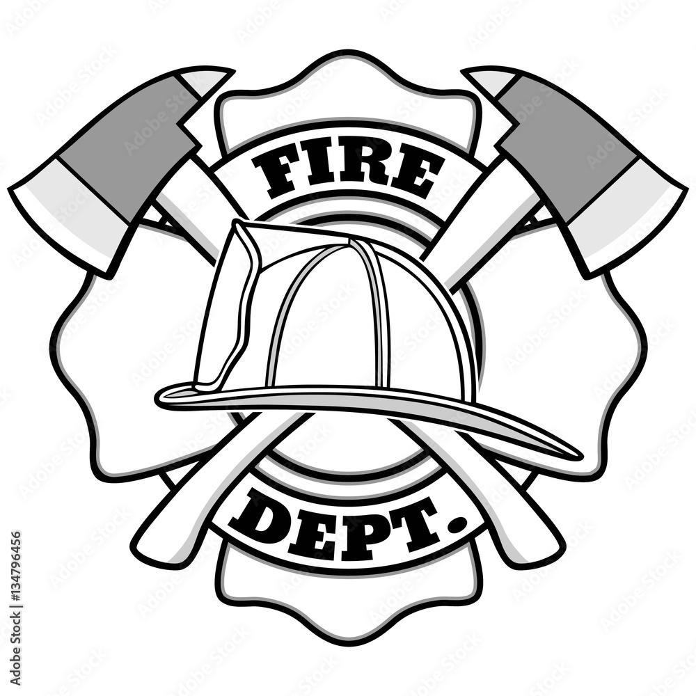 Firefighter Badge Stock Vector | Adobe Stock