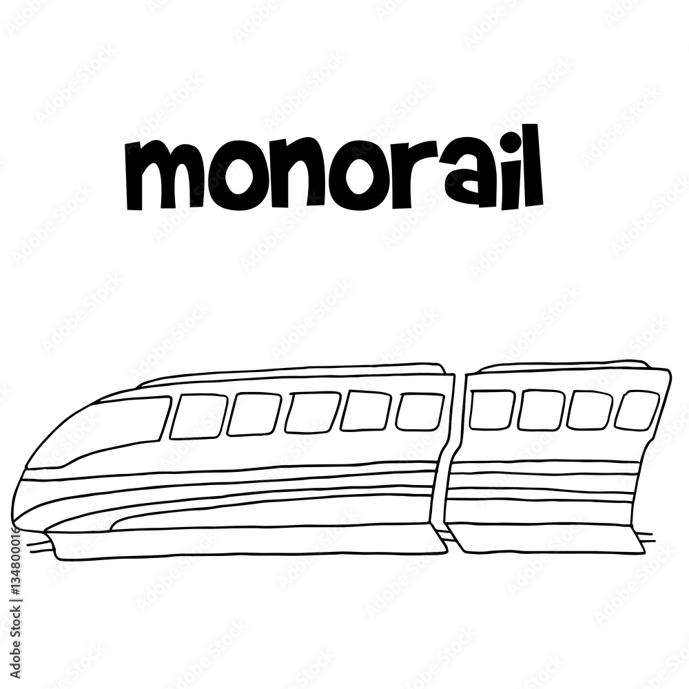 Vector illustration of monorail hand draw Stock Vector | Adobe Stock