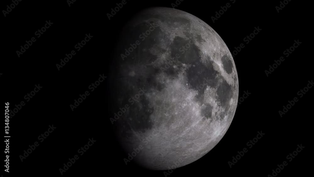 Loopable W/Alpha: Moon Phases / Moon Surface / Lunar Surface. Moon ...