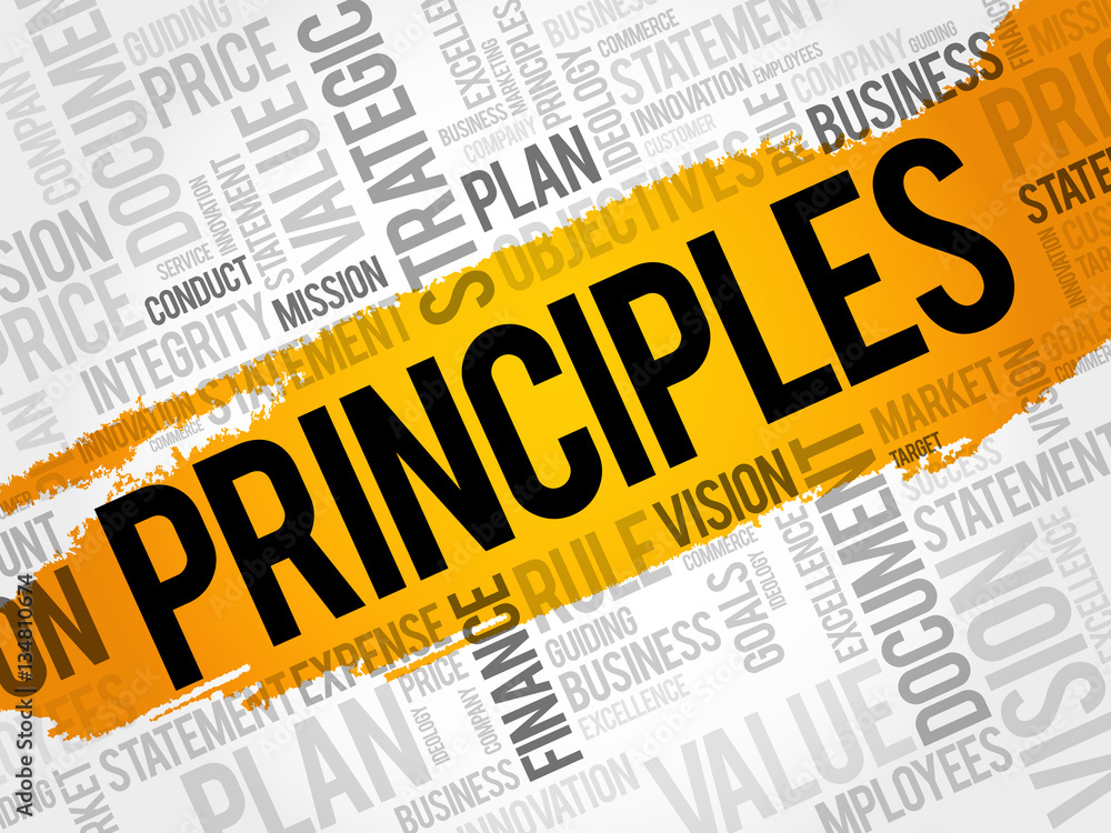 Principles word cloud collage, business concept background Stock Vector ...