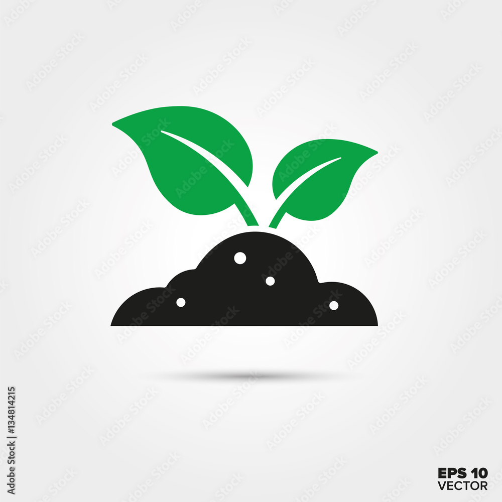 Sprout in soil Icon. Environment and Nature Symbol. Stock Vector ...