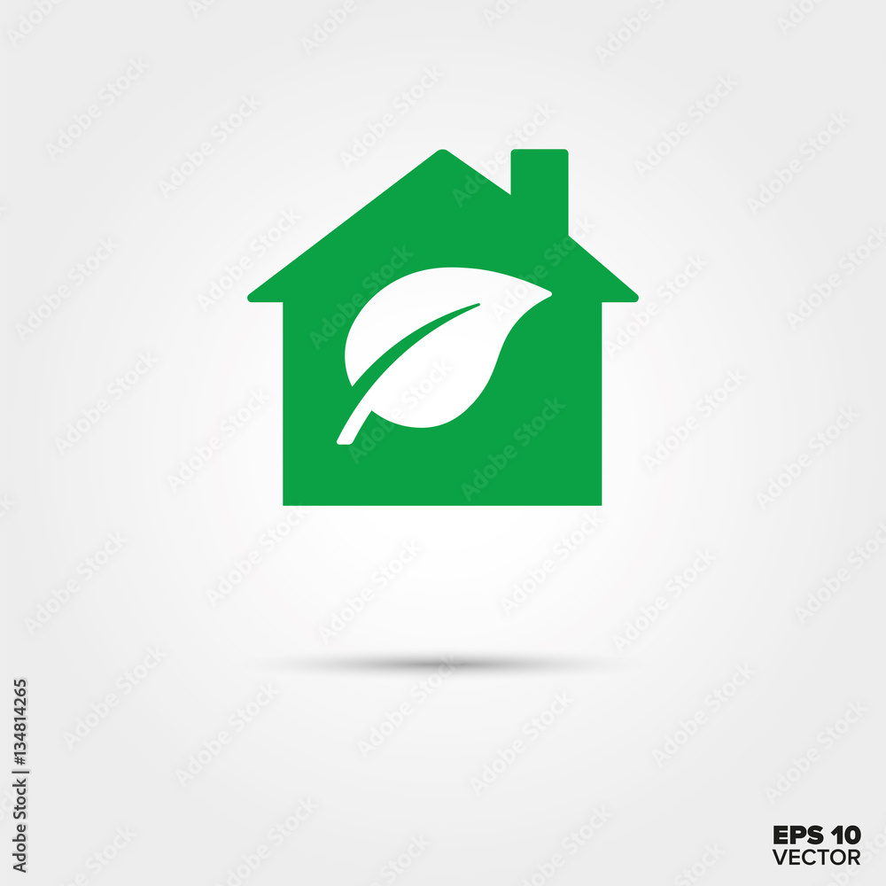 Green ecologic house Icon. Sustainable living Symbol. Stock Vector ...