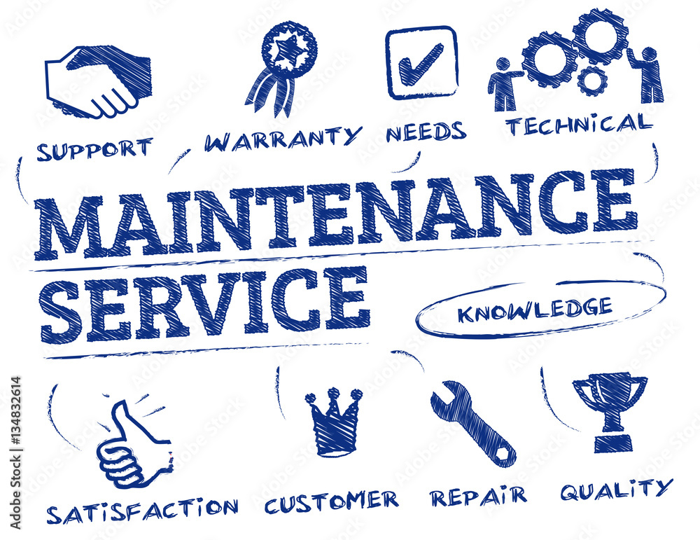 maintenance service doodle concept Stock-Vektorgrafik | Adobe Stock