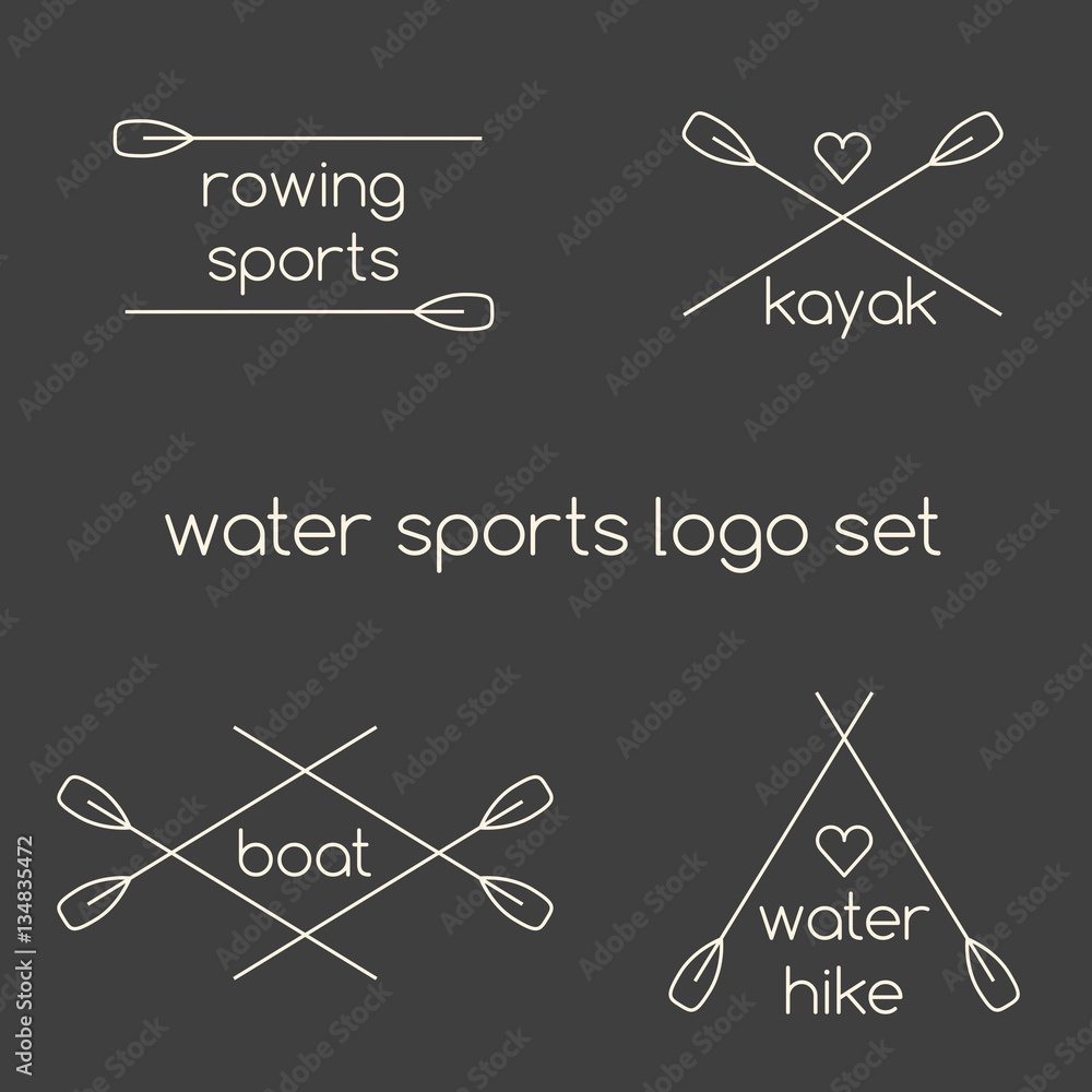 Line art water sports logo set Stock Vector | Adobe Stock