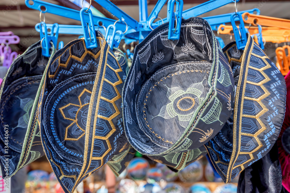 Tubeteika is a traditional hat of Central Asia Stock Photo | Adobe Stock