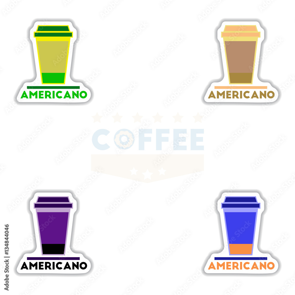 sets of Label Frames and badges vector icons coffee emblem coffee to go ...
