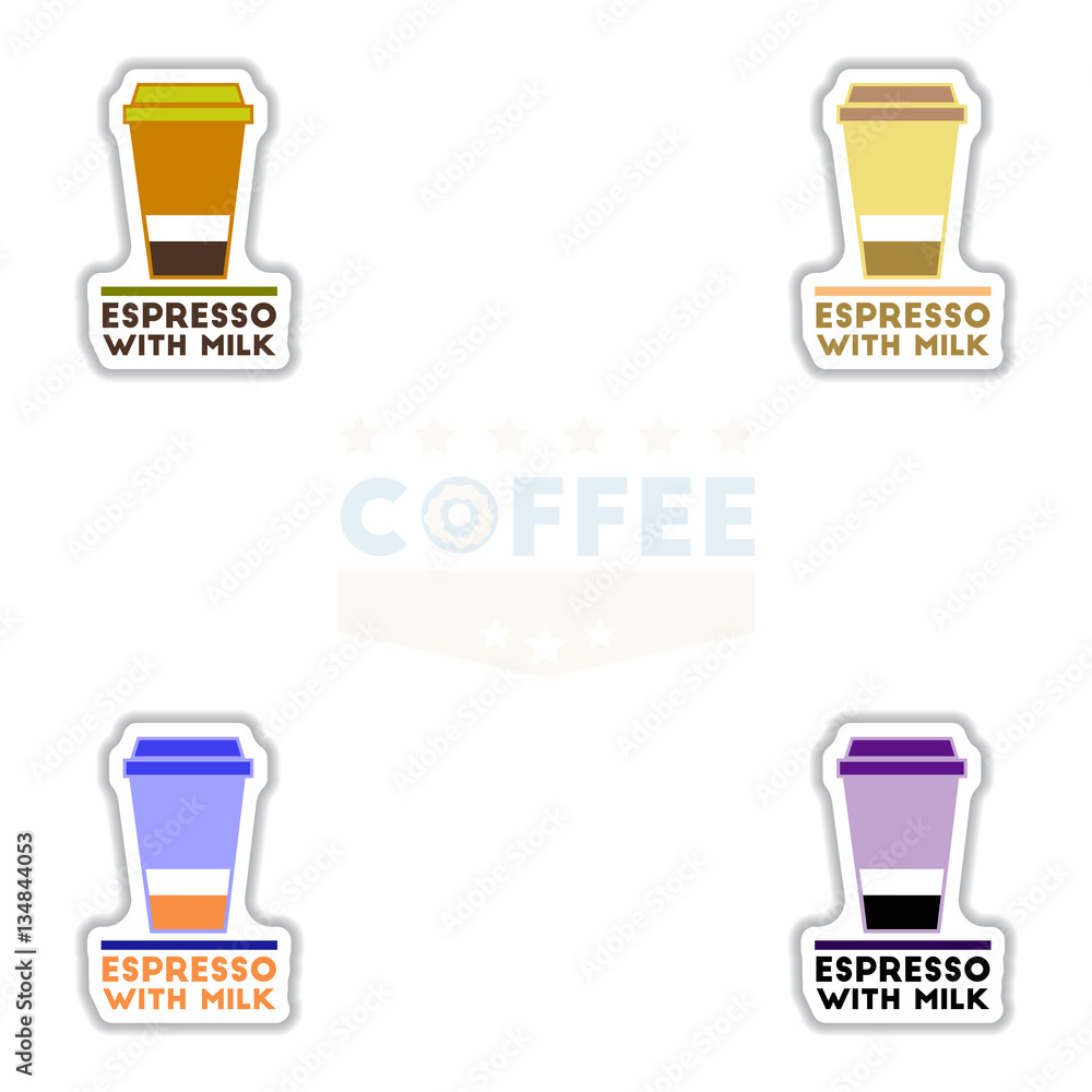 sets of Label Frames and badges vector icons coffee emblem coffee to go ...