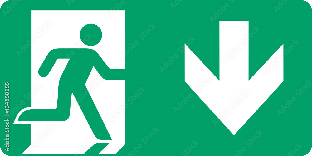 ISO 7010 E002 Emergency exit (right hand) Stock-Vektorgrafik | Adobe Stock