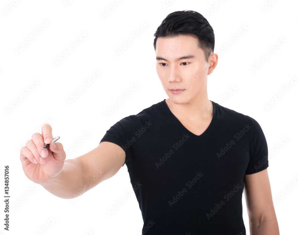 man writing something Stock Photo | Adobe Stock