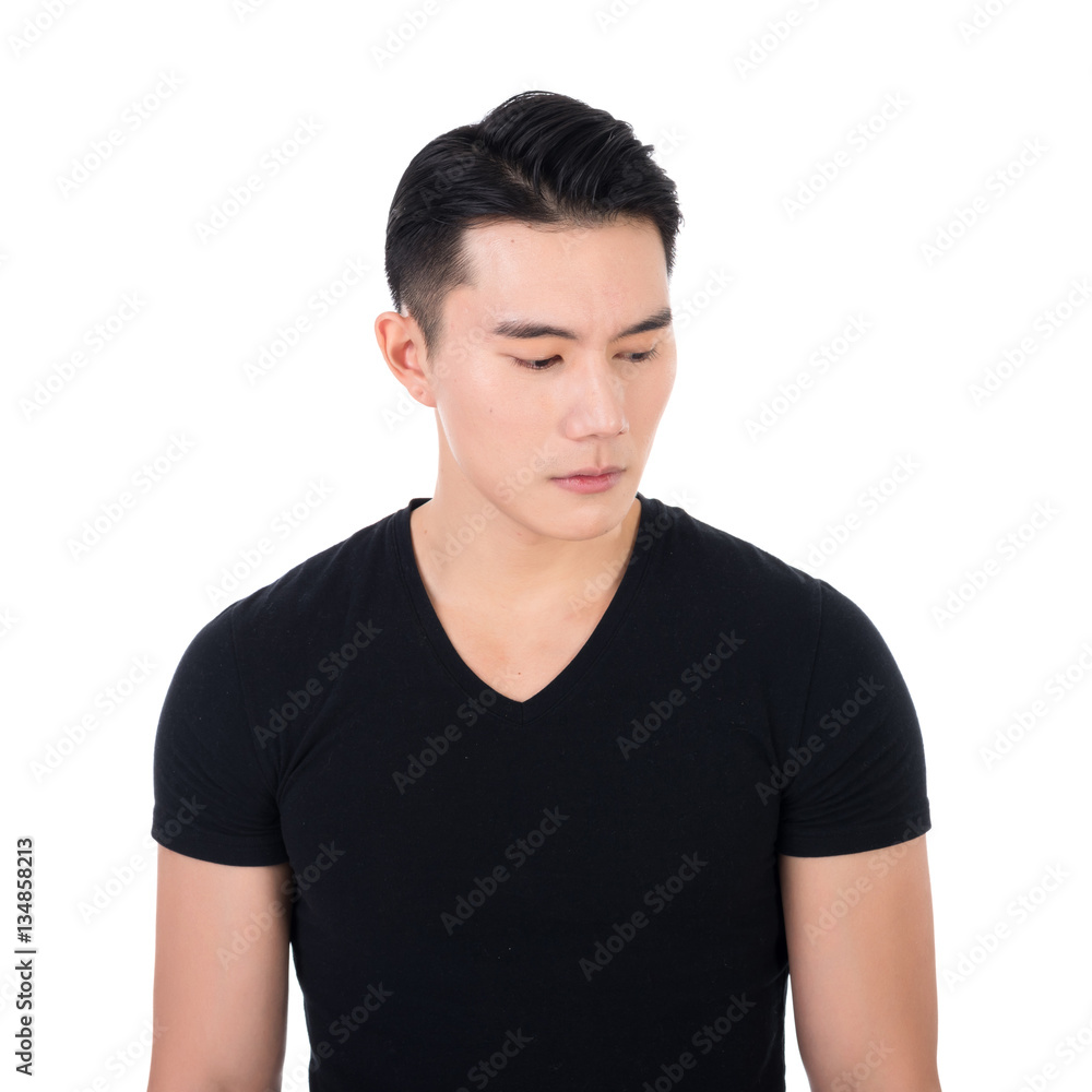sad Asian young man Stock Photo | Adobe Stock