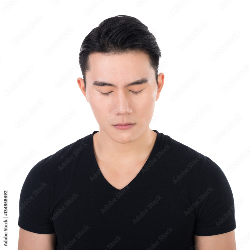 sad Asian young man Stock Photo | Adobe Stock