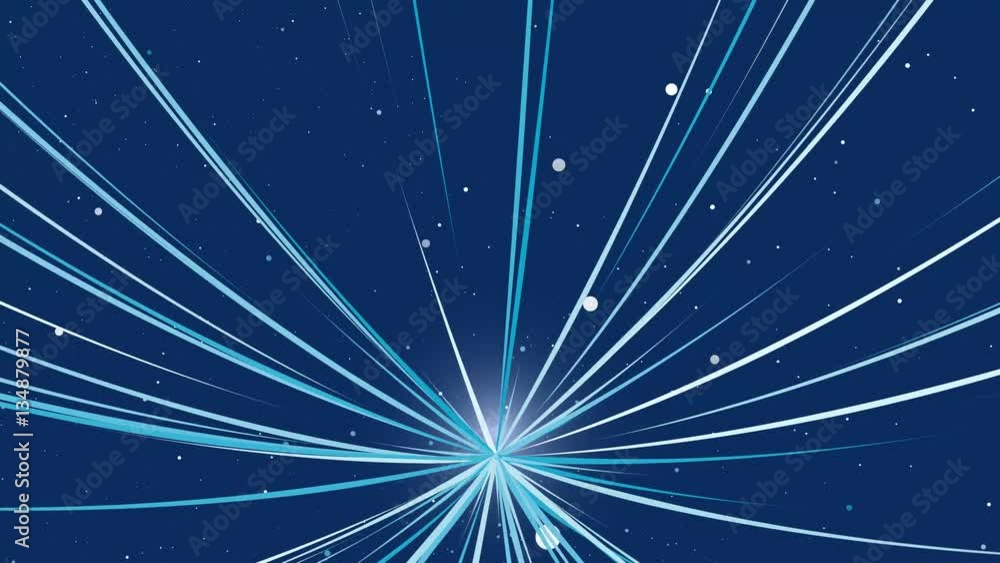 Futuristic animation space with the stars and the movement trajectories ...