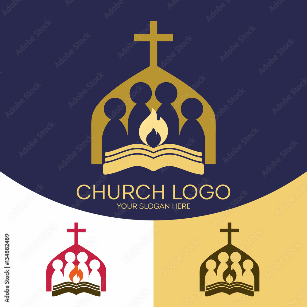 Church logo. Christian symbols. Believers in the Lord Jesus Christ and ...