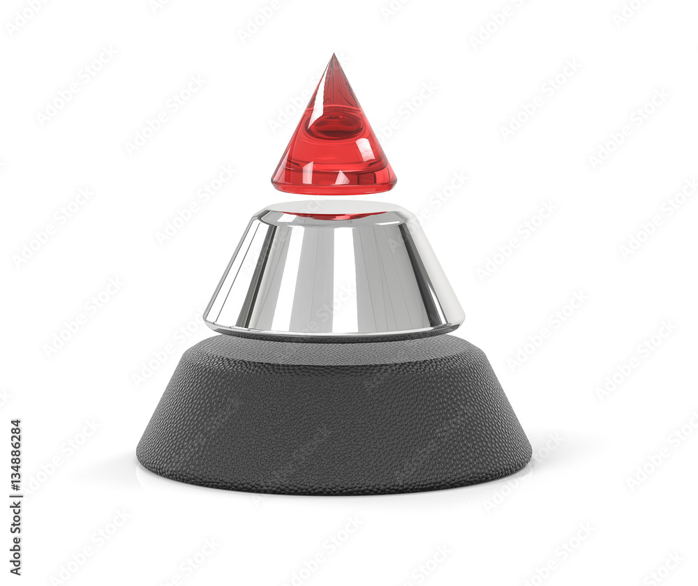 3D Isolated Three Level Pyramid Cone Hierarchy Structure Colored Stock ...