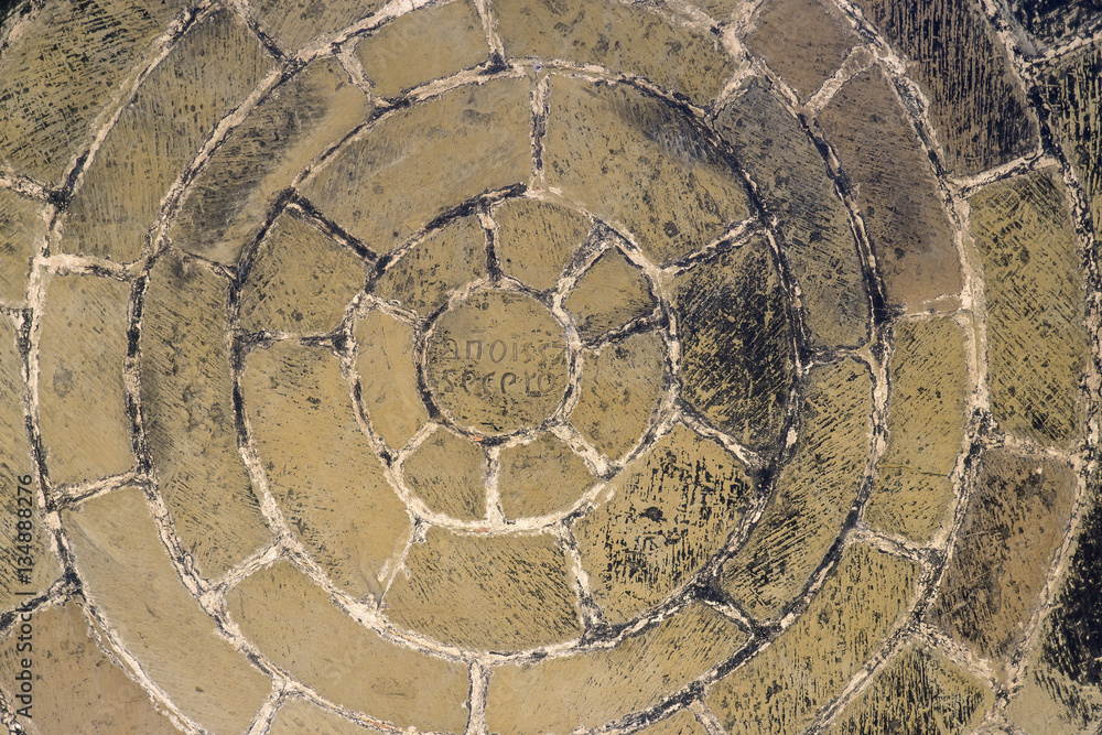 Foto de Medieval carved stone vault whose key appears date of ...