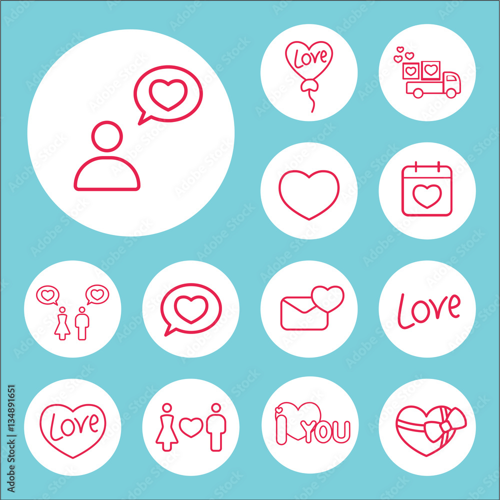 love confession line icons set Stock Vector | Adobe Stock