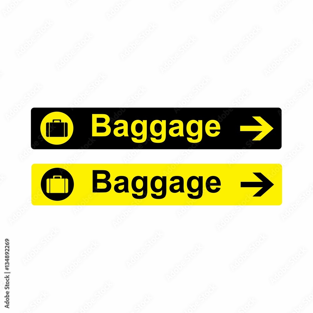 Airport Baggage sign vector design isolated on white background Stock ...