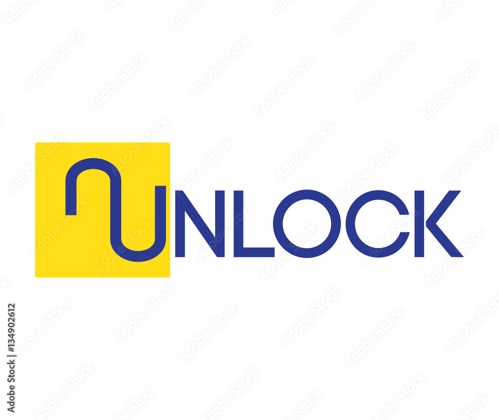Unlock Logo Design Stock Vector | Adobe Stock