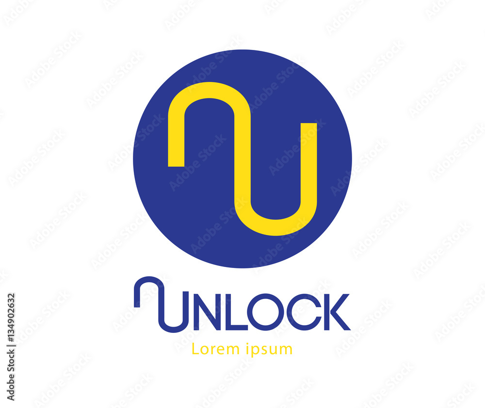 Unlock Logo Design Stock Vector | Adobe Stock
