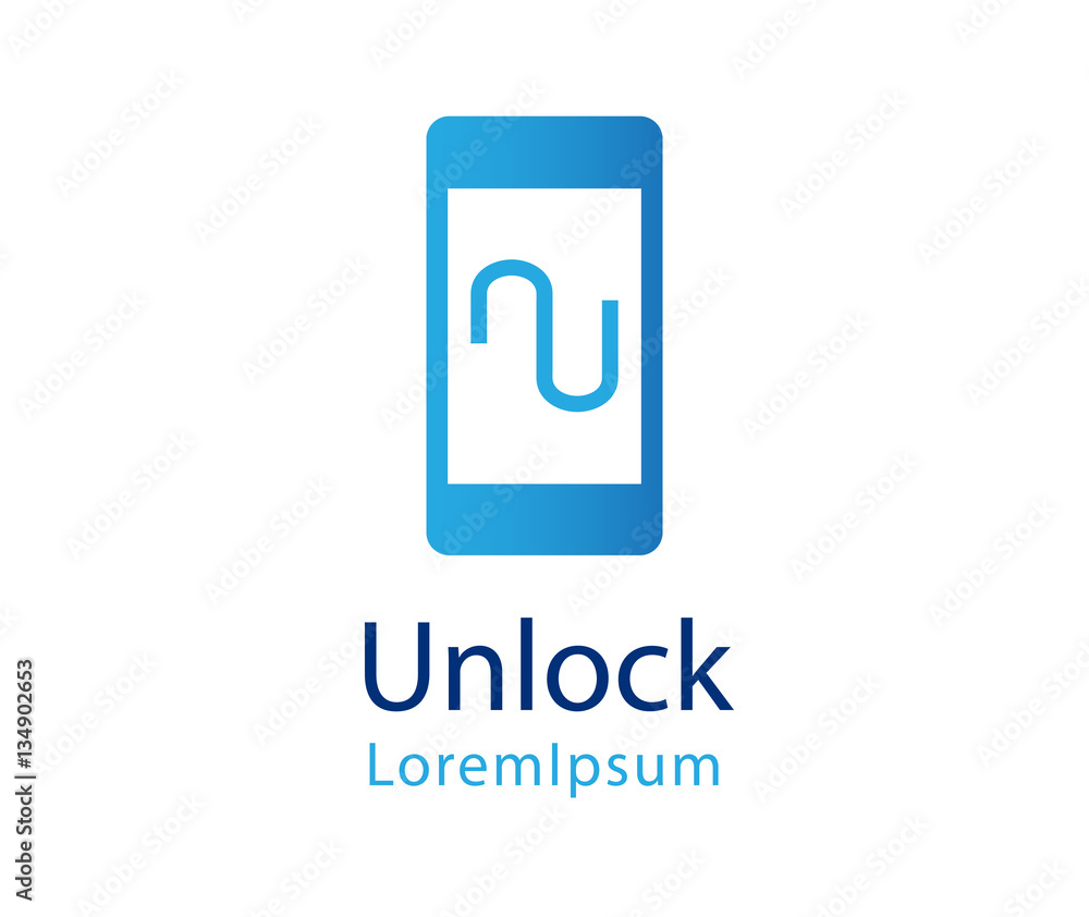 Unlock Logo Design Stock Vector | Adobe Stock