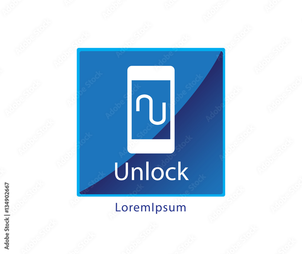 Unlock Logo Design Stock Vector | Adobe Stock