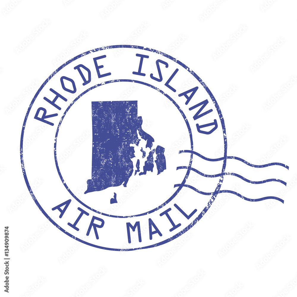 Rhode Island post office, air mail stamp Stock Vector | Adobe Stock
