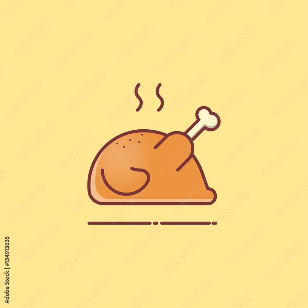 Roasted chicken icon, Vector sign logo illustration Stock Vector ...