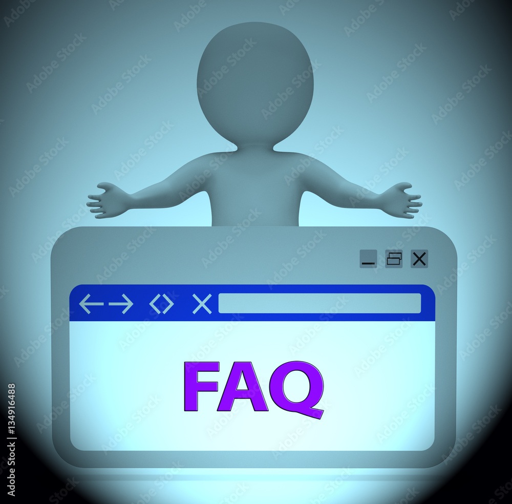 Faq Webpage Meaning Frequently Asked Questions 3d Rendering Stock ...