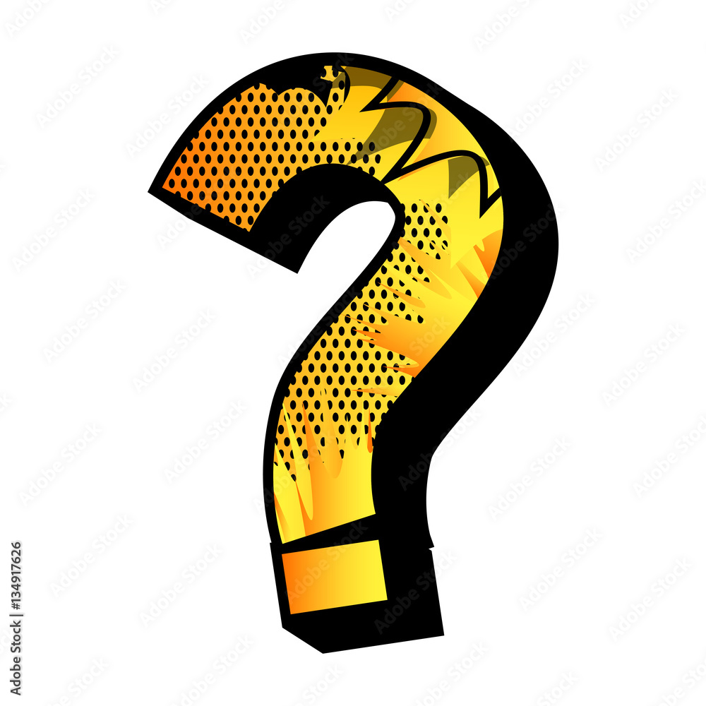 Question mark filled with comic book explosion, background. Stock ...