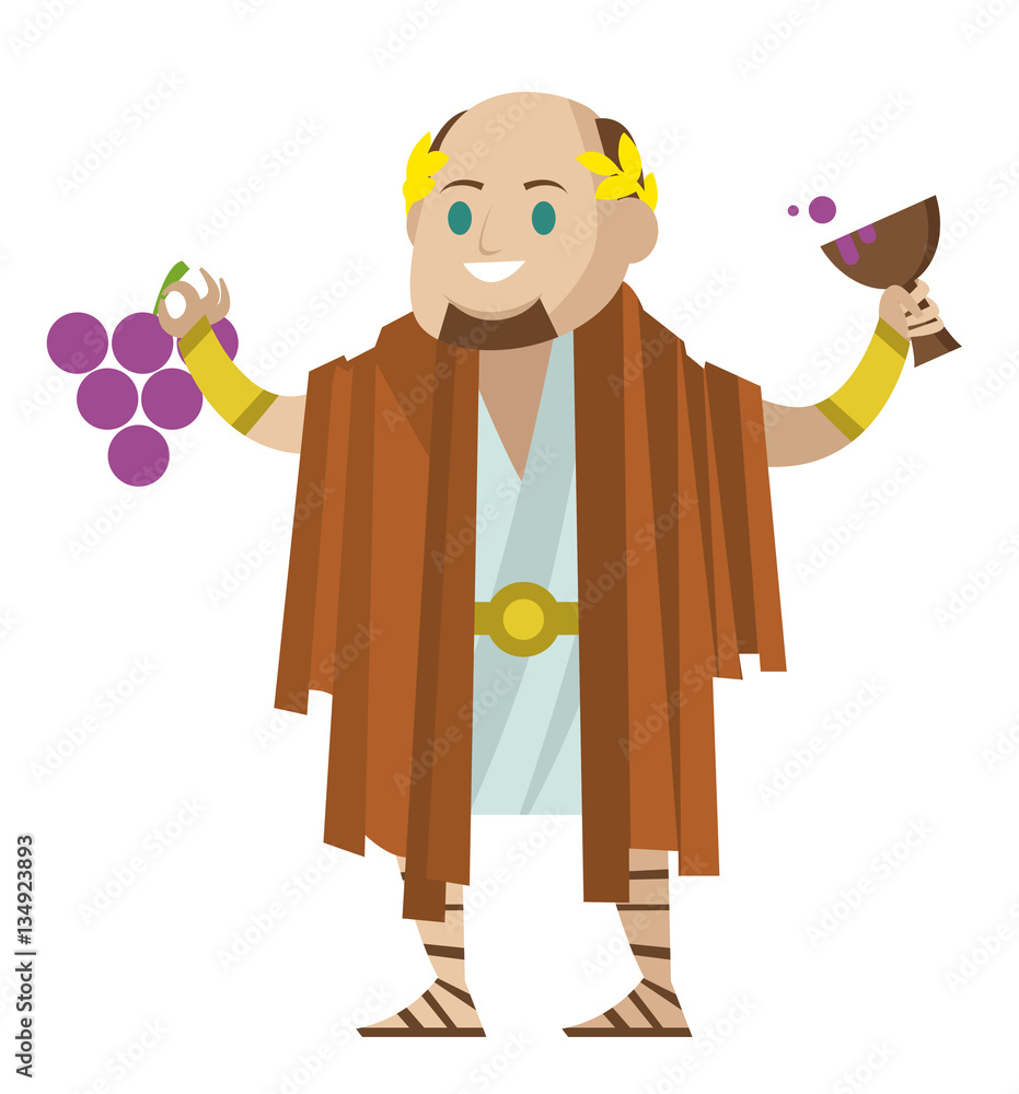 bacchus dionysus greek roman god of the wine grapes winemaking Stock ...
