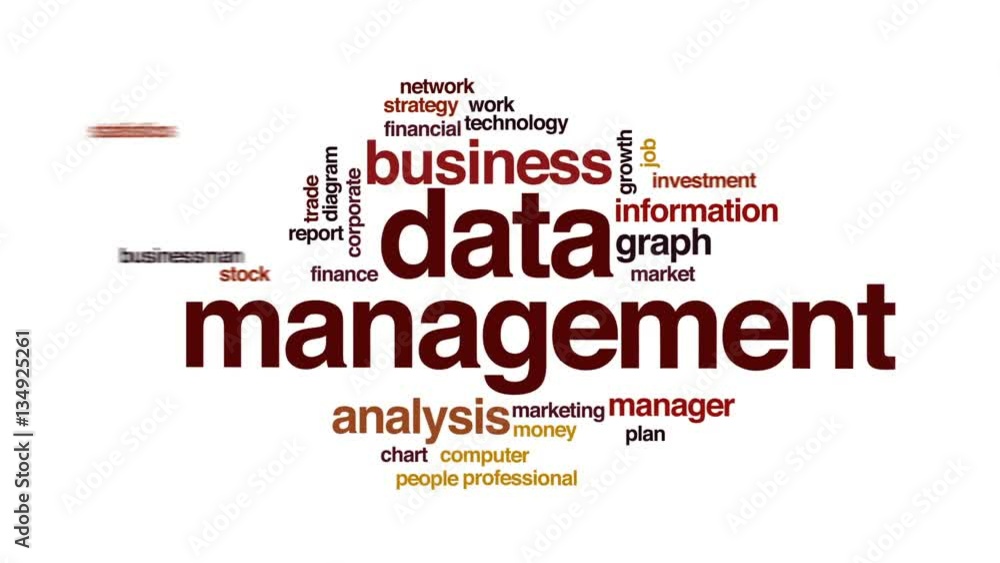 Data management animated word cloud, text design animation. Stock Video ...