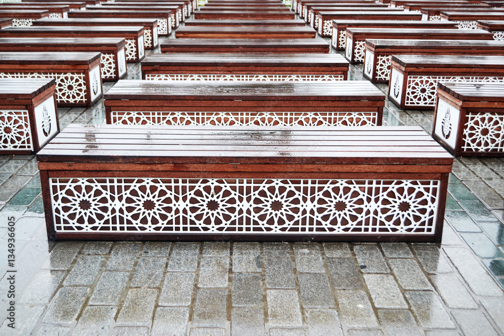 benches in front of Blue mosque Istanbul,Turkey Stock Photo | Adobe Stock