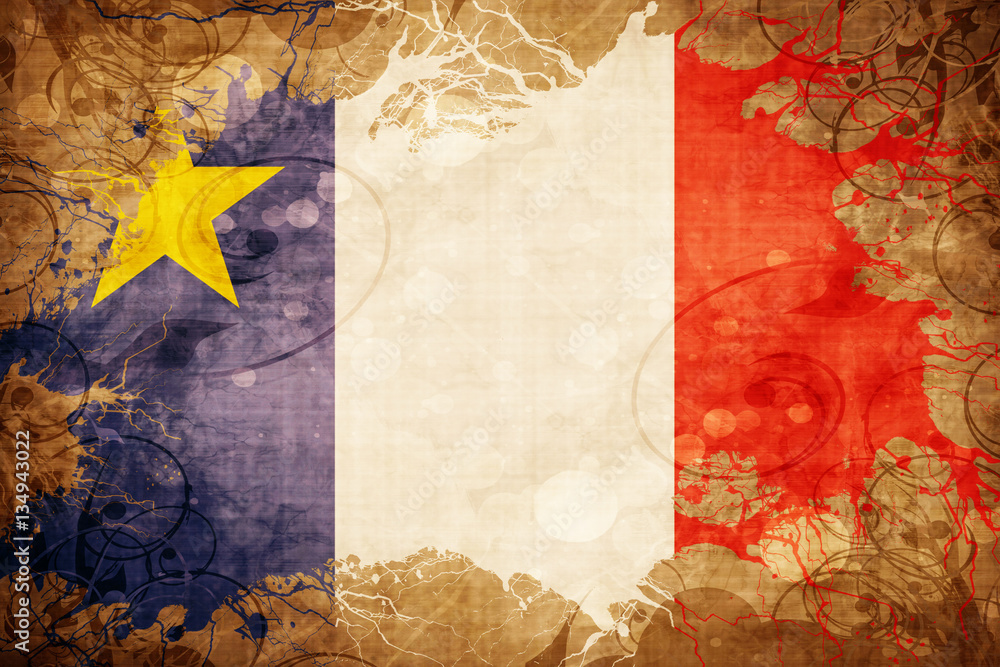 Vintage Acadia flag Stock Illustration | Adobe Stock