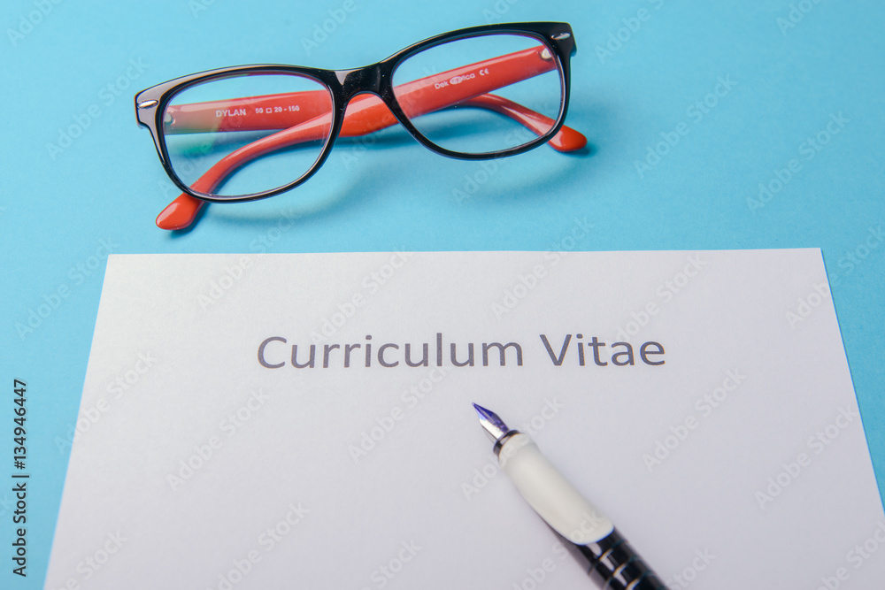 Curriculum vitae written on an blank white paper Stock Photo | Adobe Stock
