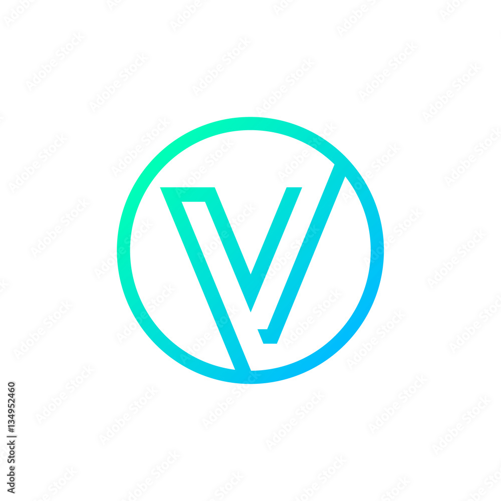 Letter V logo,Circle shape symbol,Digital,Technology,Media Stock Vector ...