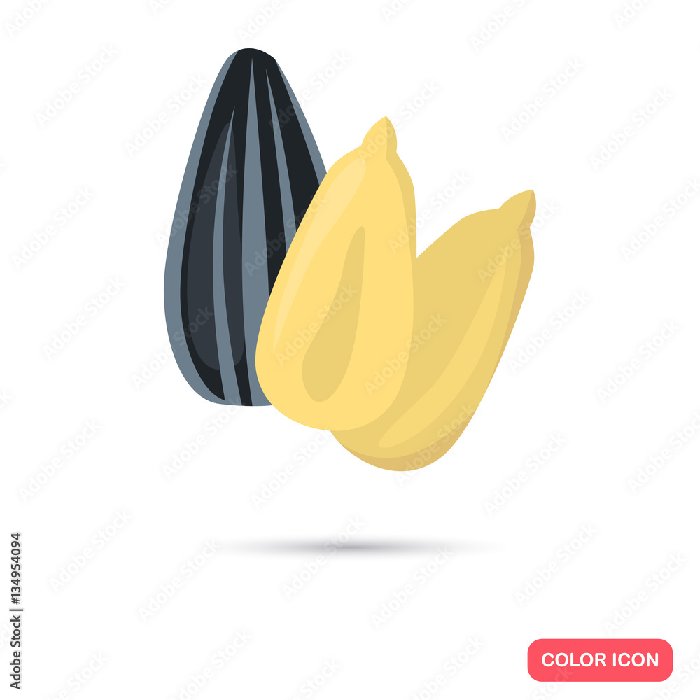 Sunflower seeds color icon in cartoon design Stock Vector | Adobe Stock